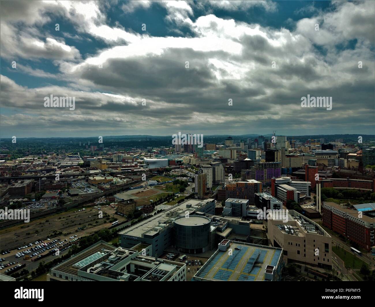 Birmingham England aerial photography, skyline drone photo Stock Photo ...
