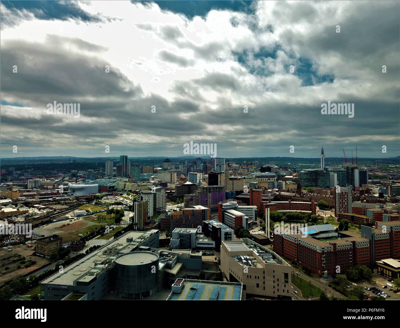 Birmingham England aerial photography, skyline drone photo Stock Photo ...