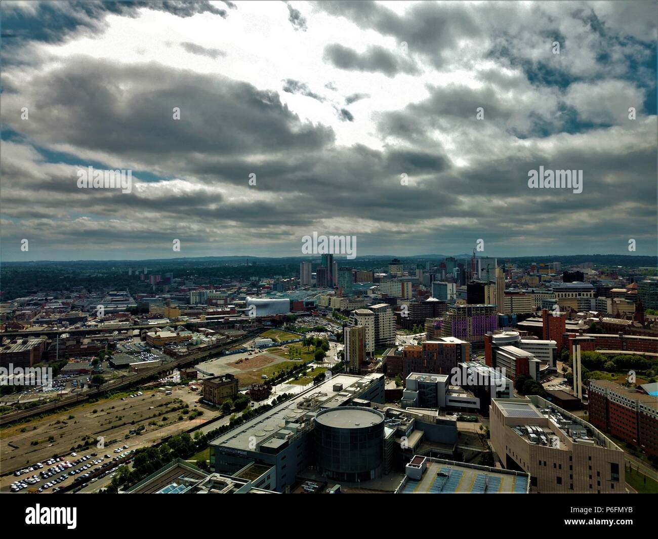 Birmingham England aerial photography, skyline drone photo Stock Photo ...