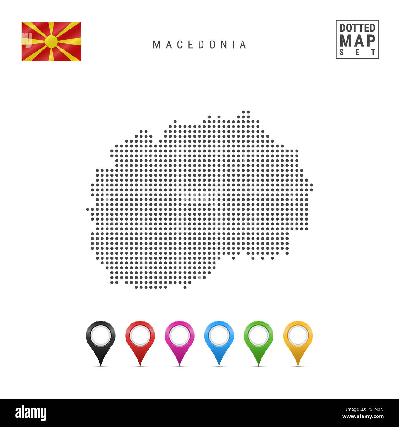 Dotted Map of Macedonia. Simple Silhouette of Macedonia. The National ...