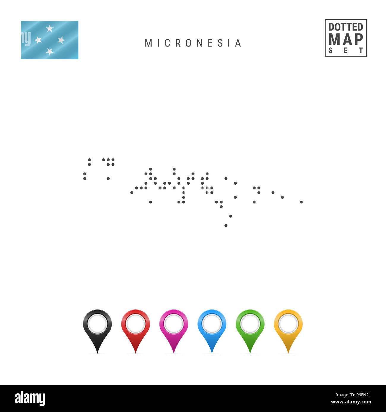 Dotted Map of Micronesia. Simple Silhouette of Micronesia. The National ...