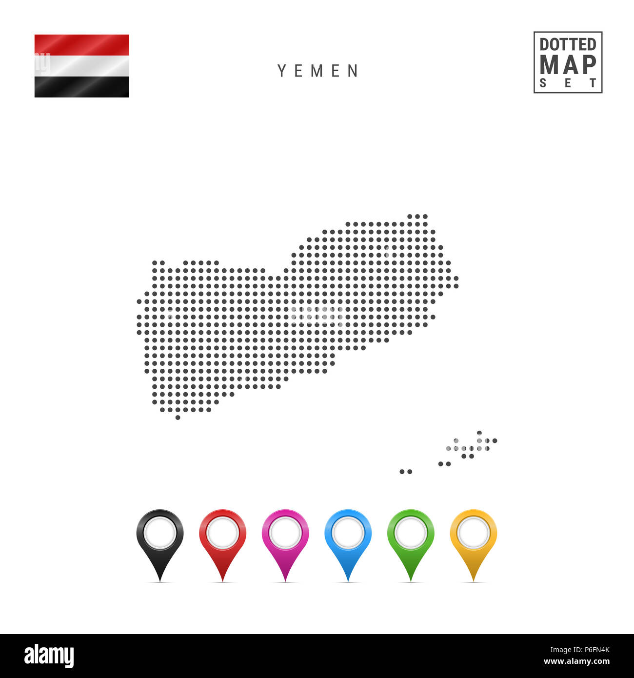 Dots Pattern Map of Yemen. Stylized Simple Silhouette of Yemen. The ...