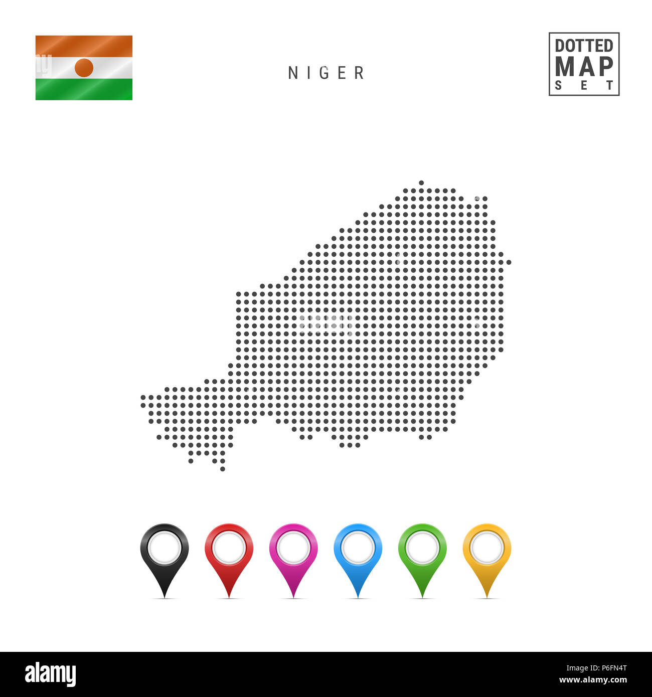 Dots Pattern Map of Niger. Stylized Simple Silhouette of Niger. The ...