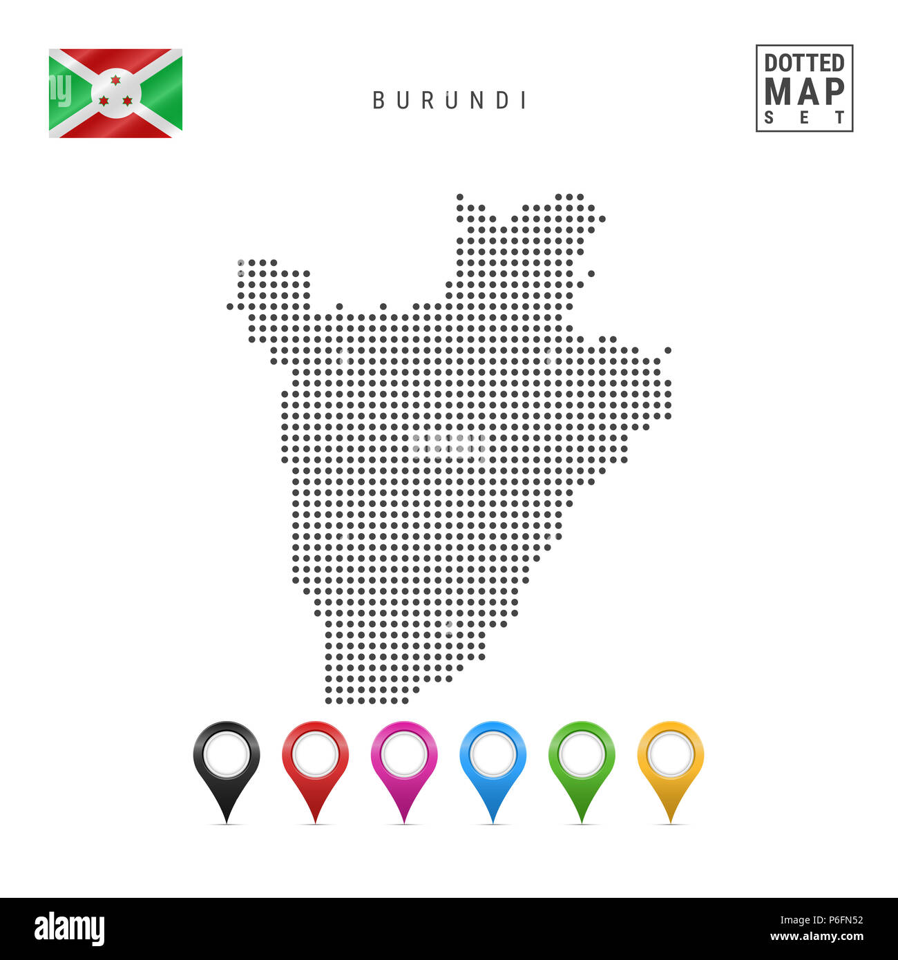 Dots Pattern Map of Burundi. Stylized Simple Silhouette of Burundi. The ...