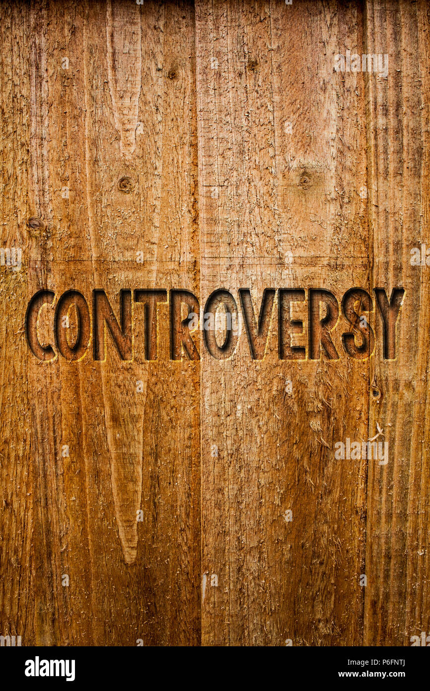 Text sign showing Controversy. Conceptual photo Disagreement or ...