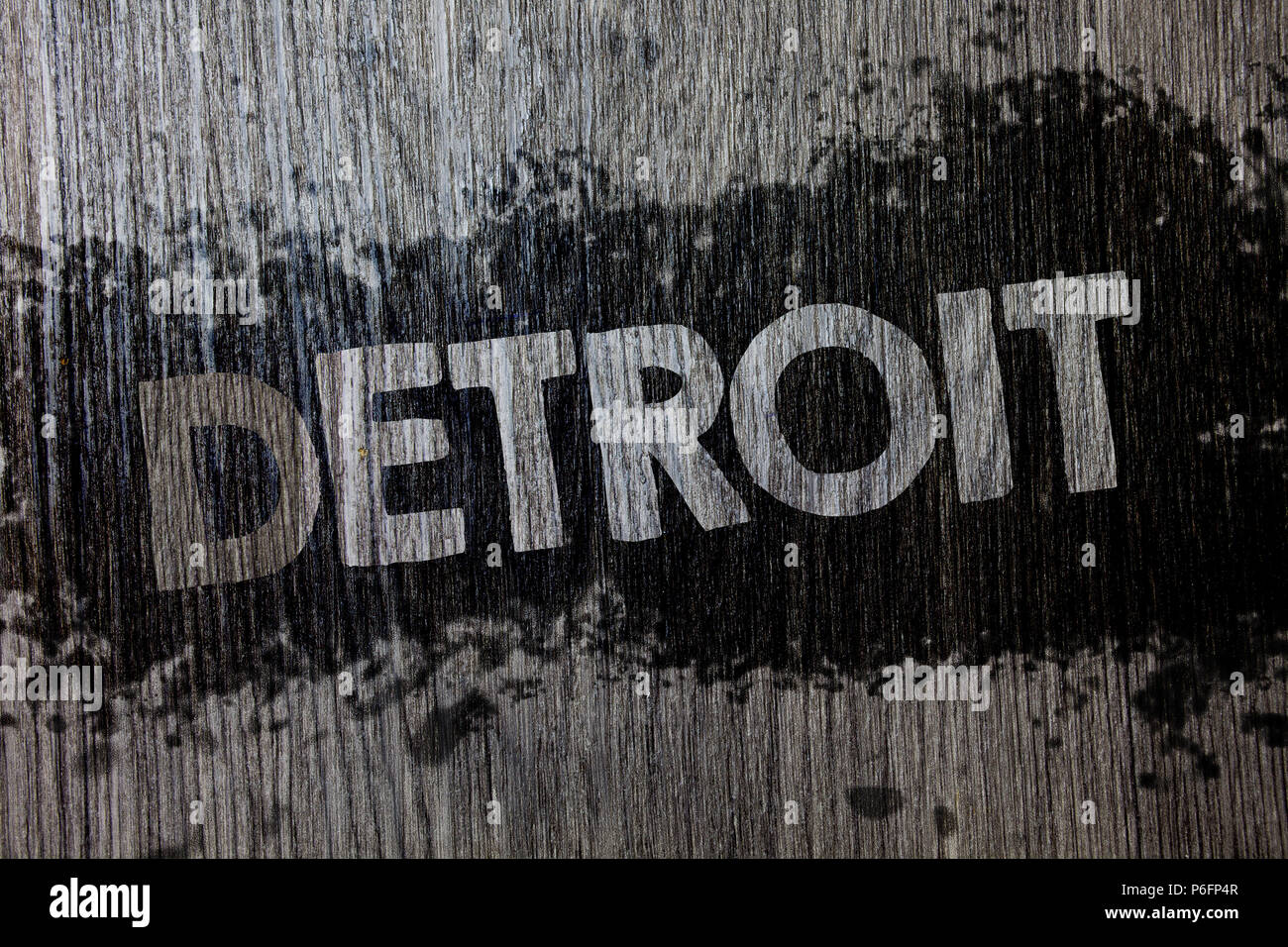 Text sign showing Detroit. Conceptual photo City in the United States ...