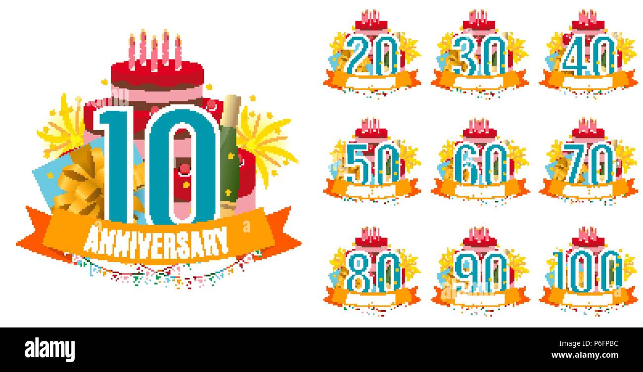 Template from 10 to 100 Years Anniversary Congratulations, Greeting ...