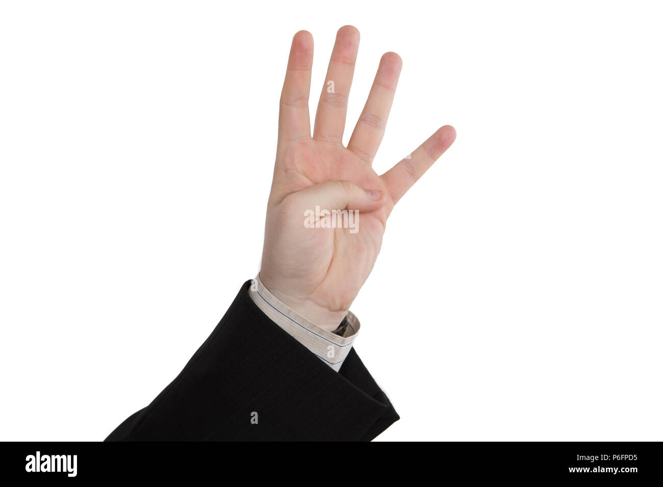 Hand showing four fingers hi-res stock photography and images - Alamy