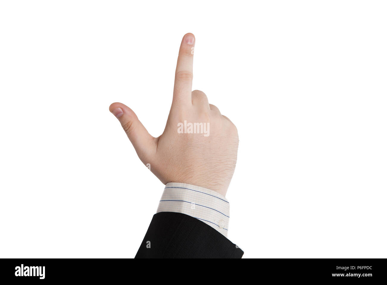 male hand showing one finger on a white Stock Photo - Alamy