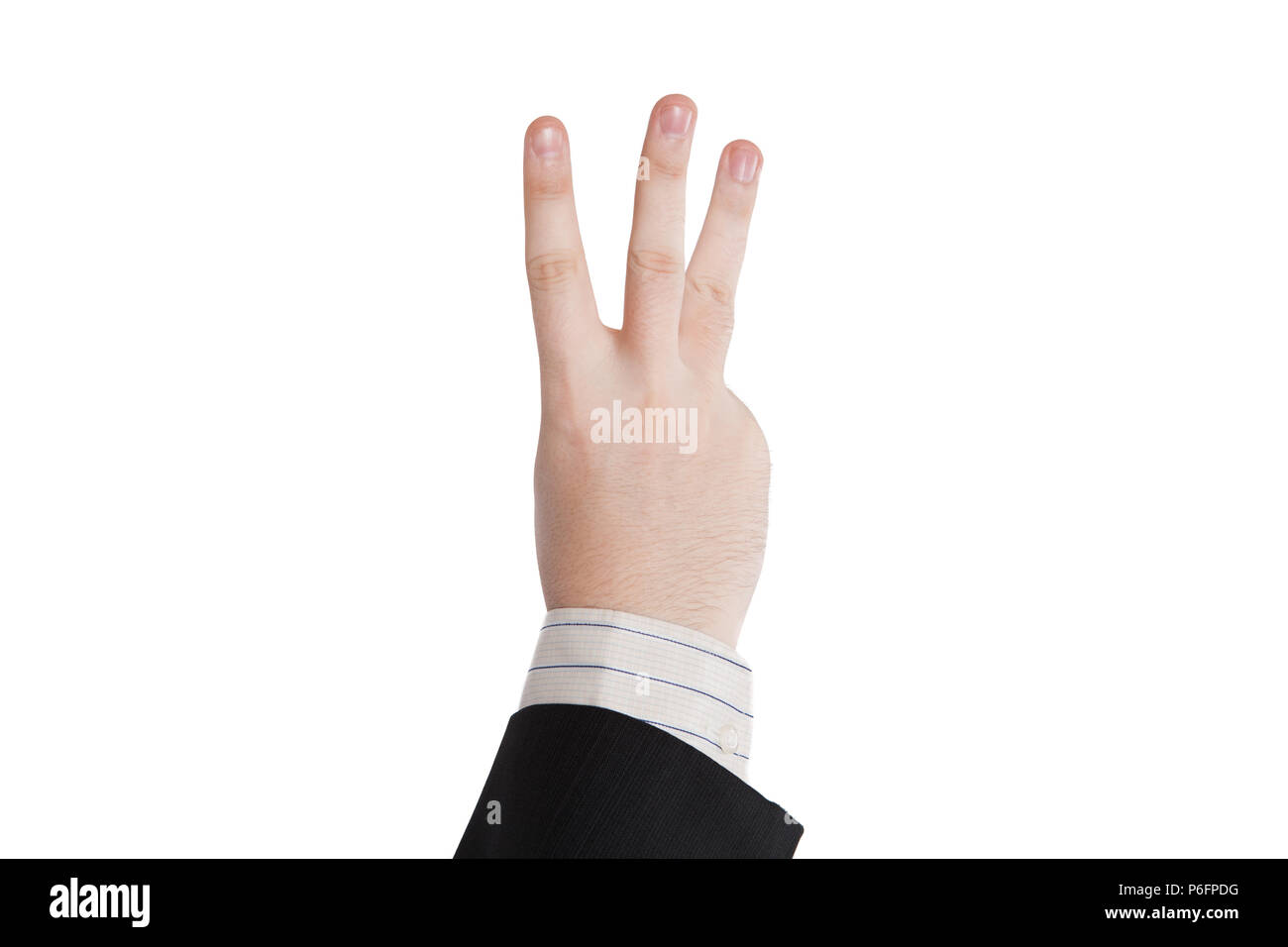 Hand showing three fingers hi-res stock photography and images - Alamy