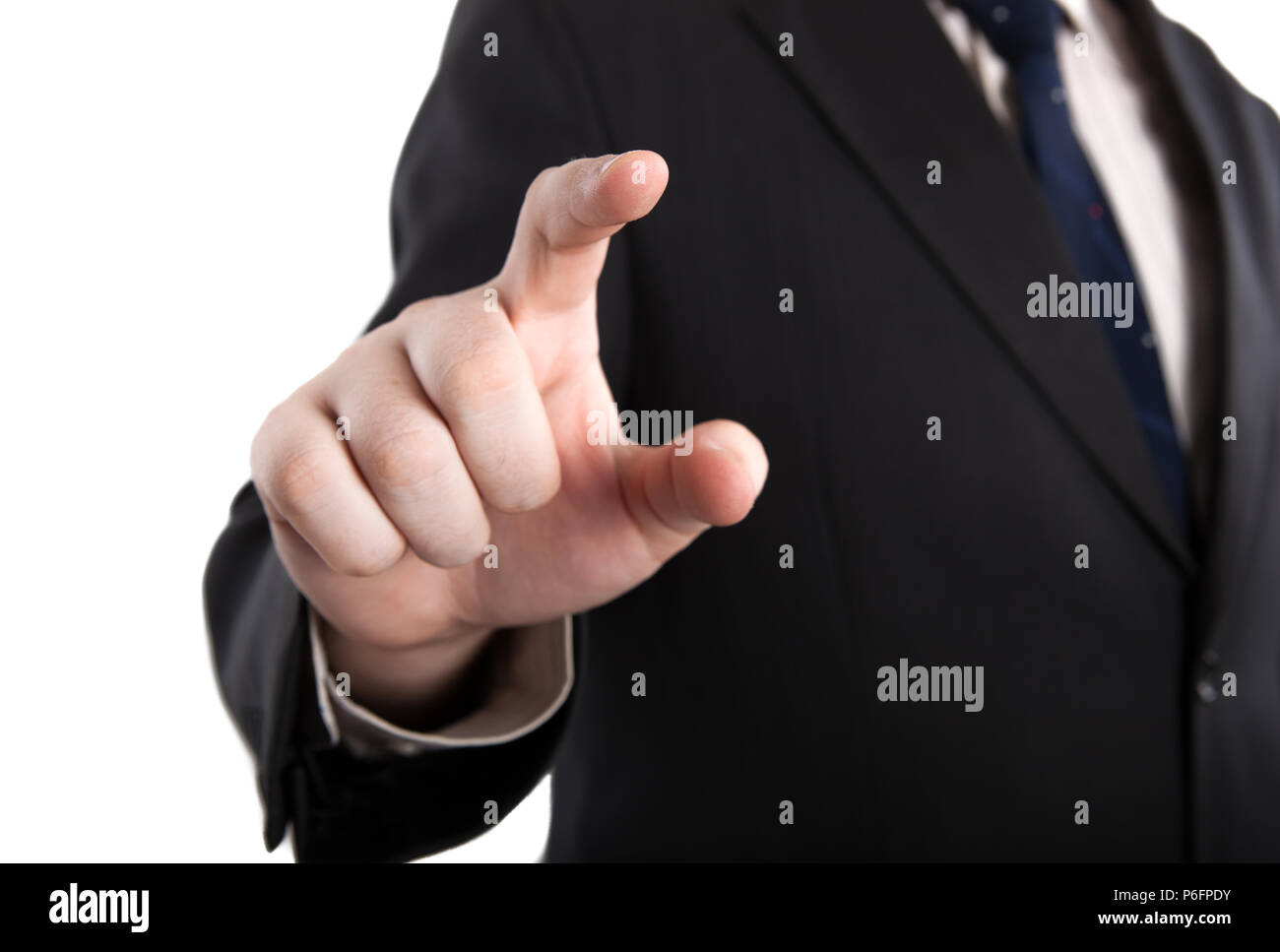 man hand finger presses on a white Stock Photo - Alamy
