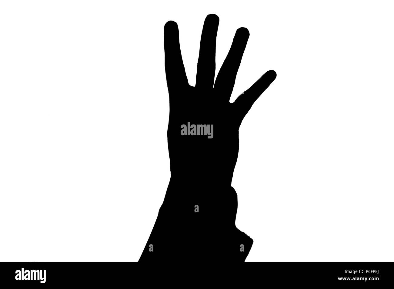 man's hand showing four black on a white Stock Photo - Alamy