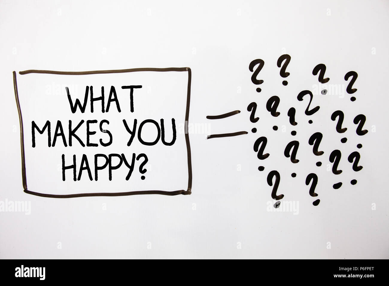 Text sign showing What Makes You Happy Question. Conceptual photo ...