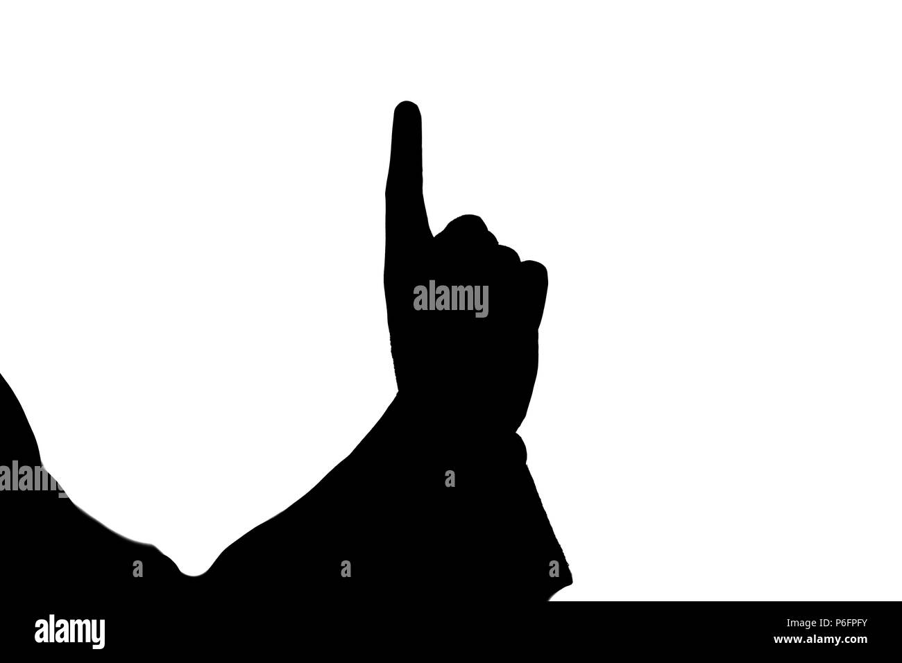 male hand showing one finger on a white Stock Photo - Alamy