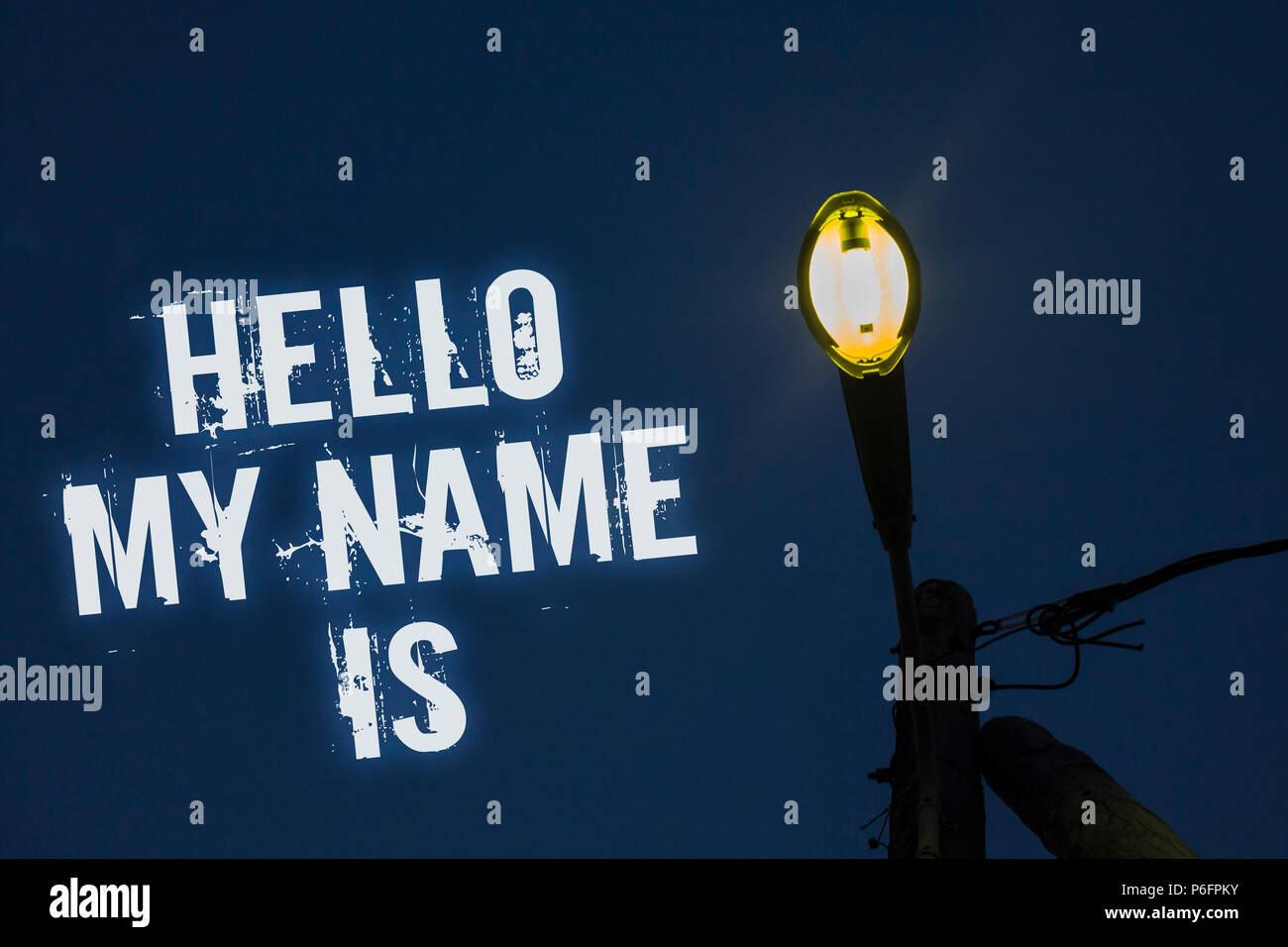 Word writing text Hello My Name Is. Business concept for Introduce ...