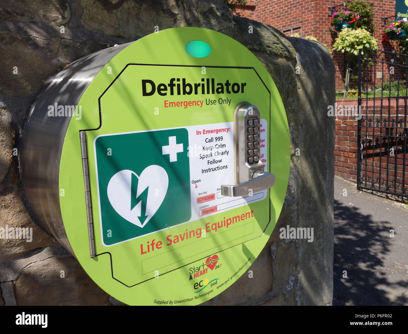 Village hall defibrillator hi-res stock photography and images - Alamy