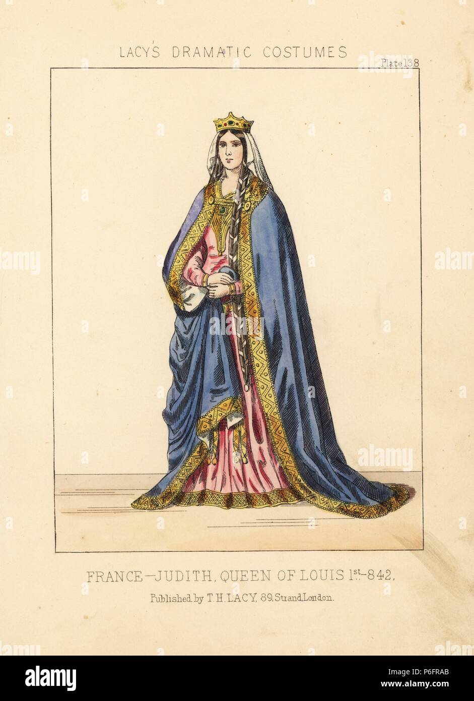 Judith of Bavaria, Queen of Louis I, France, 842. In crown, veil ...
