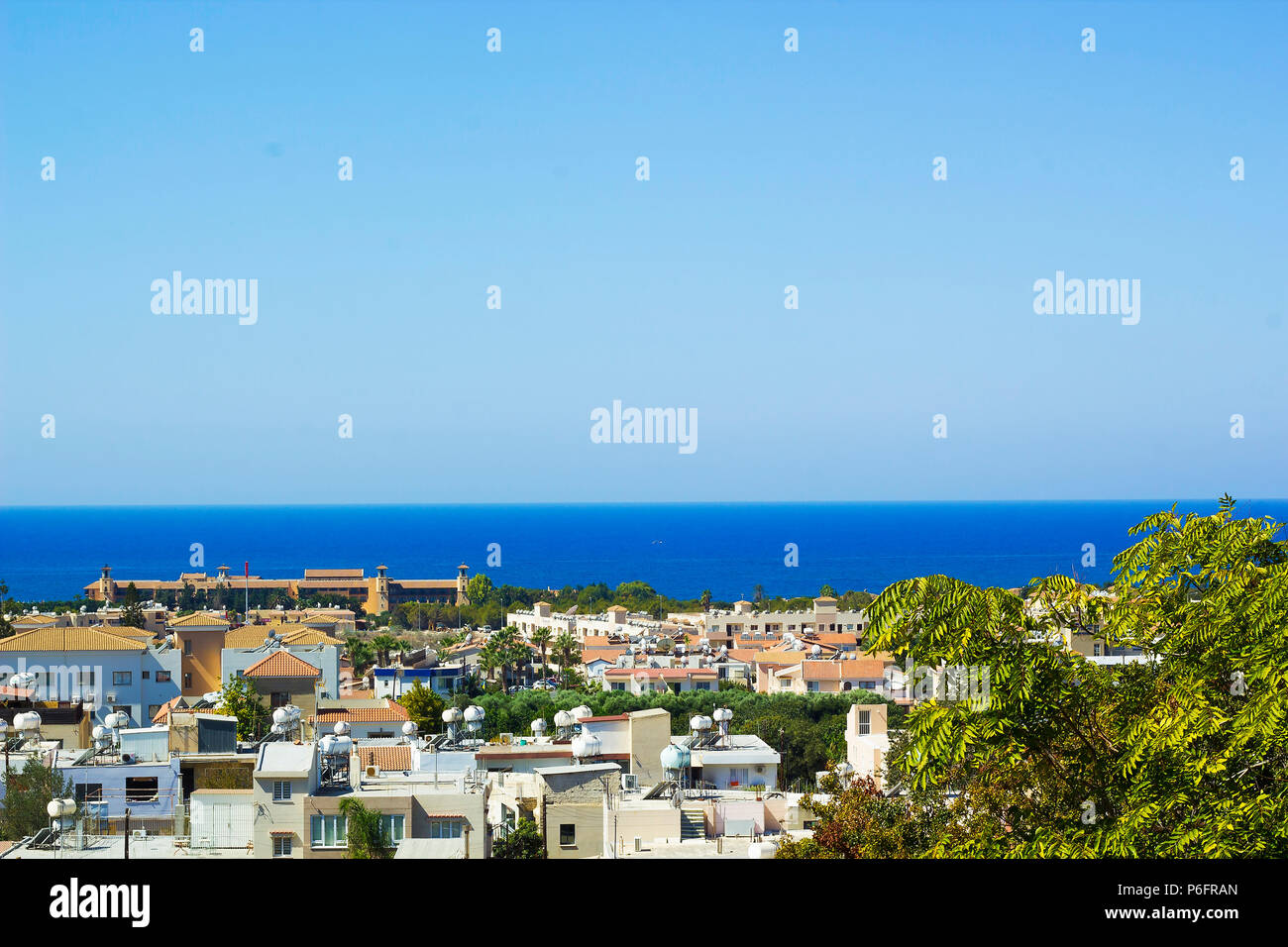 Landscape of town Paphos and sea Stock Photo - Alamy