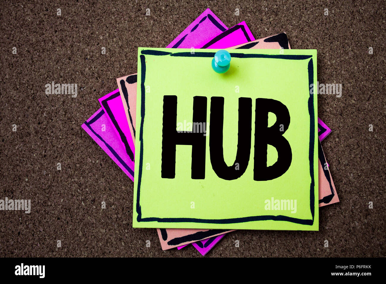 Writing note showing Hub. Business photo showcasing Device connecting ...