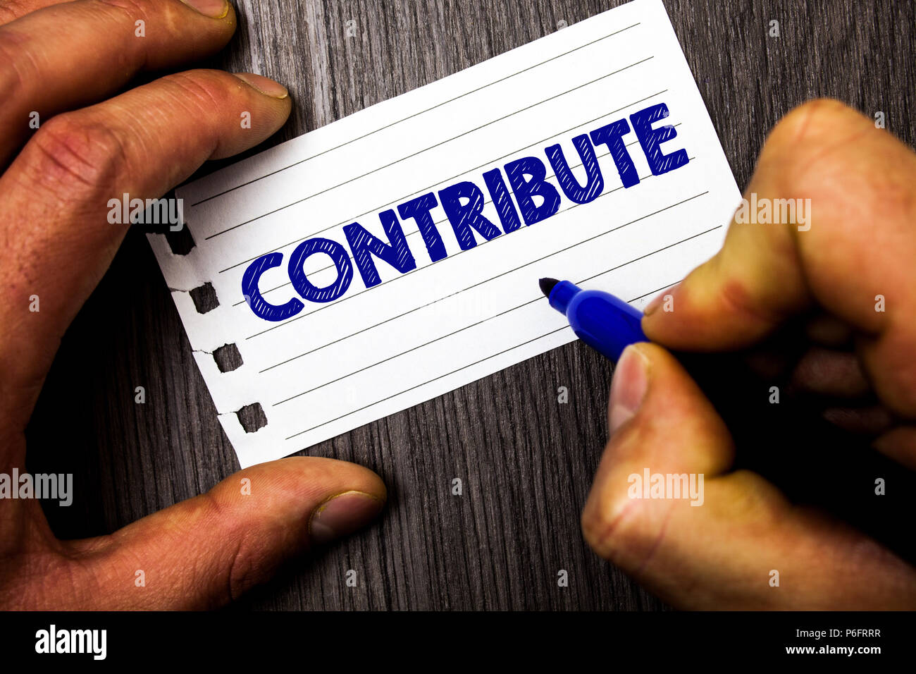 Writing note showing Contribute. Business photo showcasing Strategy ...
