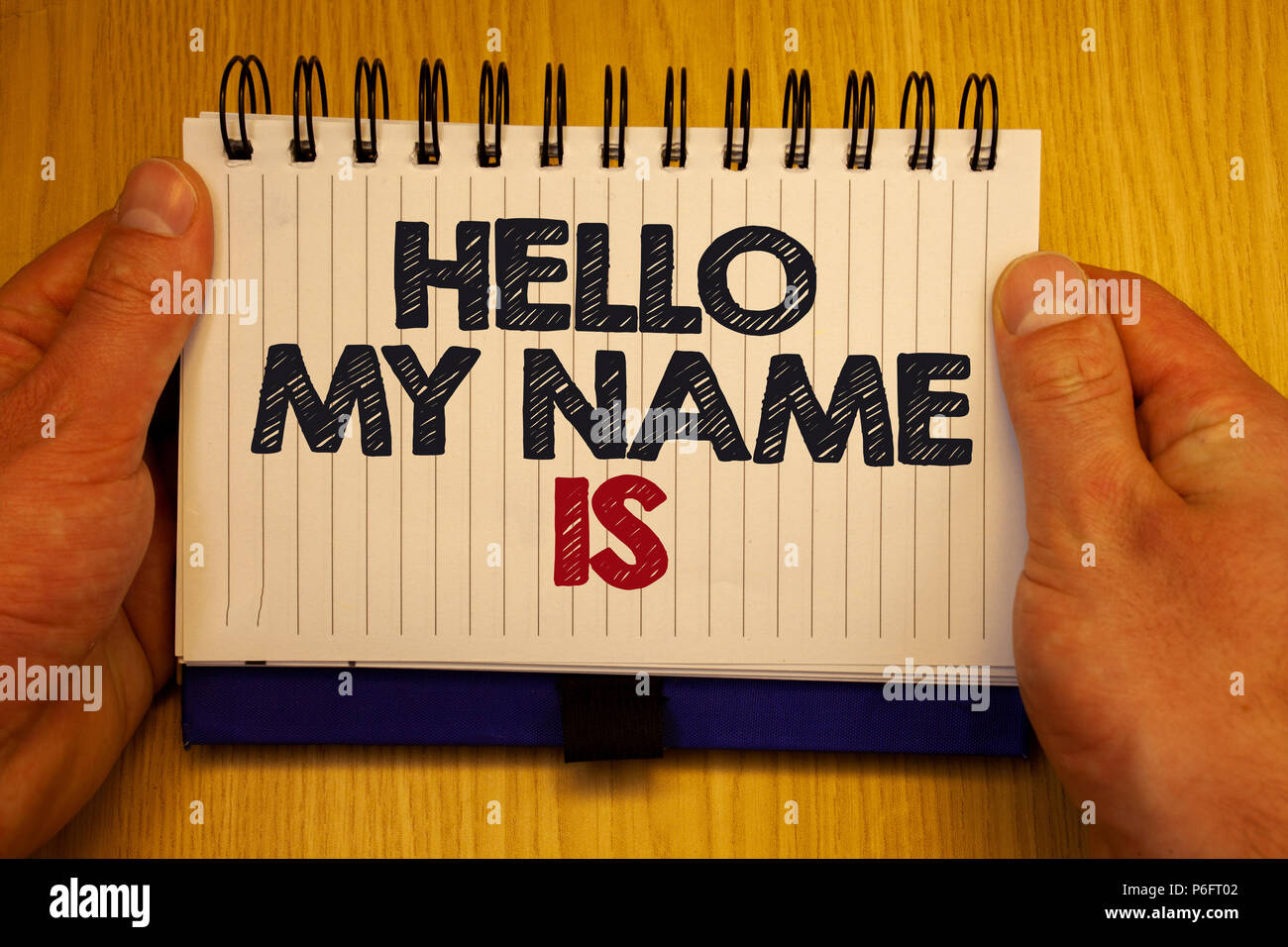 Word writing text Hello My Name Is. Business concept for Introduce ...