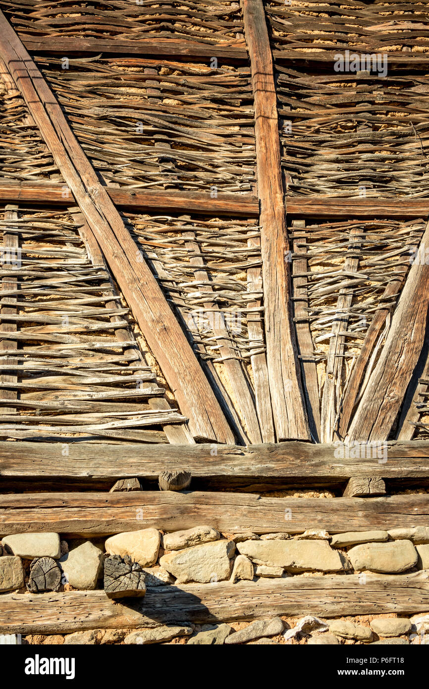 Medieval house wall typical construction for the Balkans from the ...