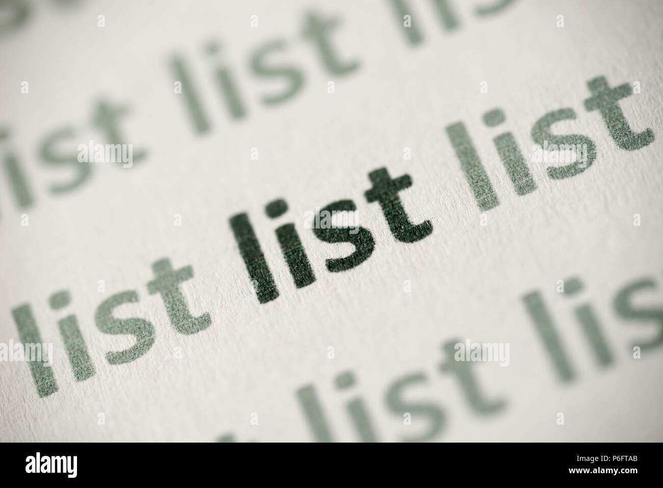Printed list hi-res stock photography and images - Alamy