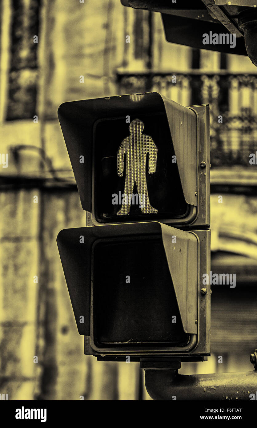 Traffic light, red, signal detail for pedestrians, traffic in the city ...