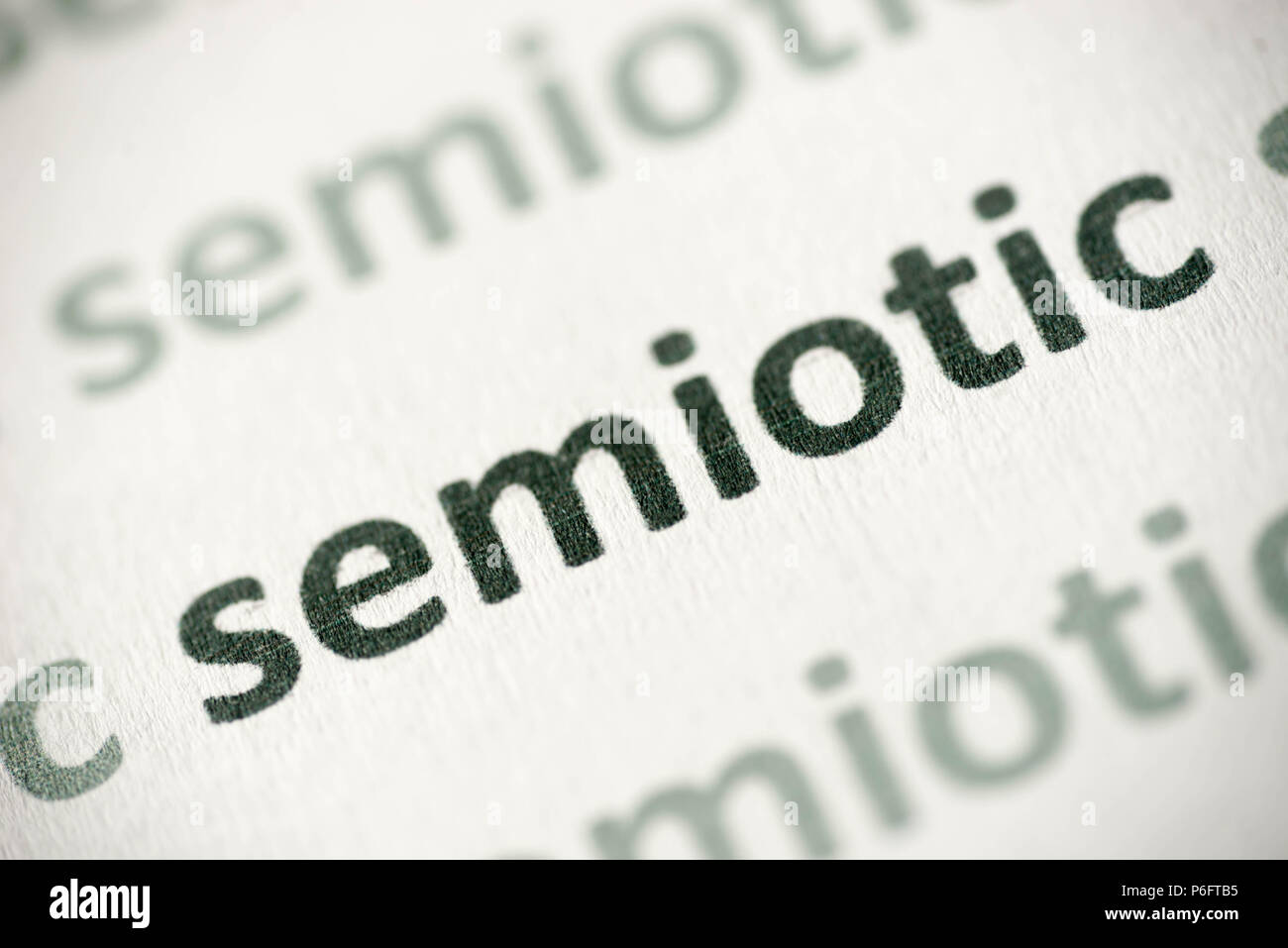 word semiotic printed on white paper macro Stock Photo - Alamy