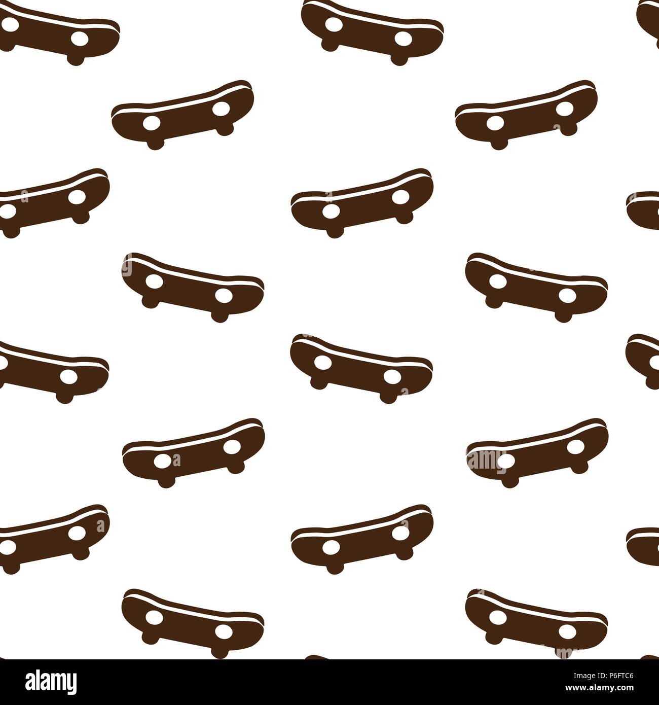 Skateboard pattern seamless. Vector illustration. Isolated white ...