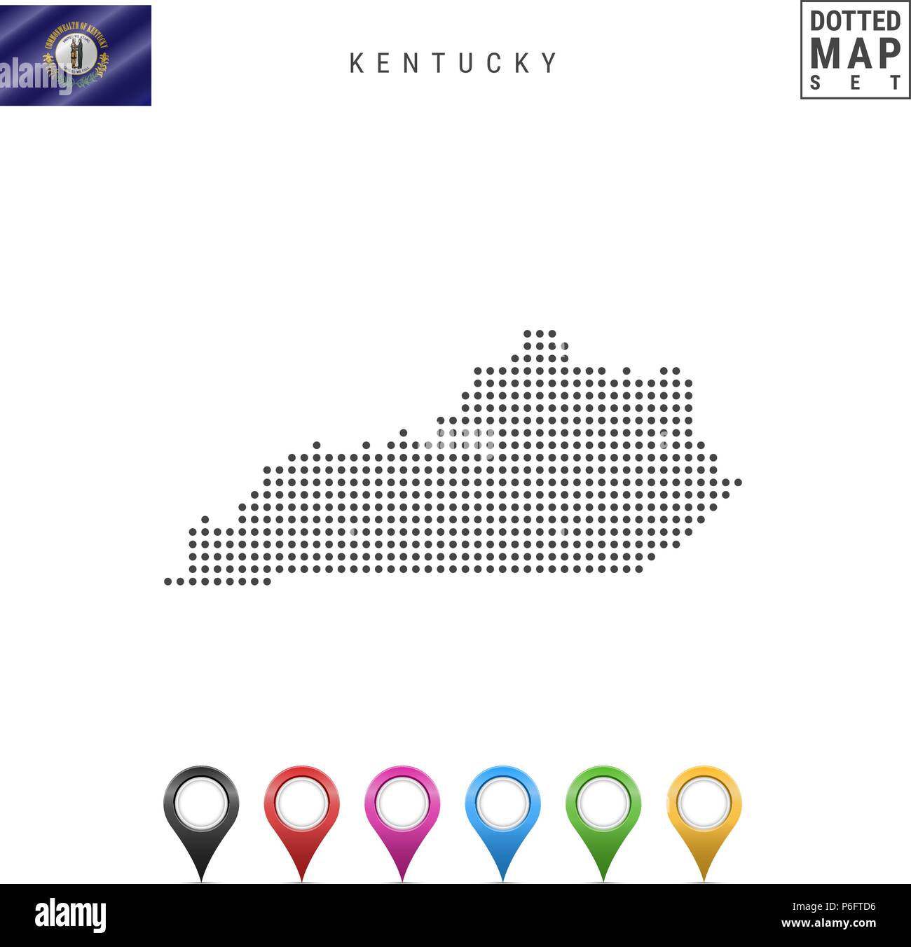 Dots Pattern Vector Map of Kentucky. Stylized Silhouette of Kentucky ...
