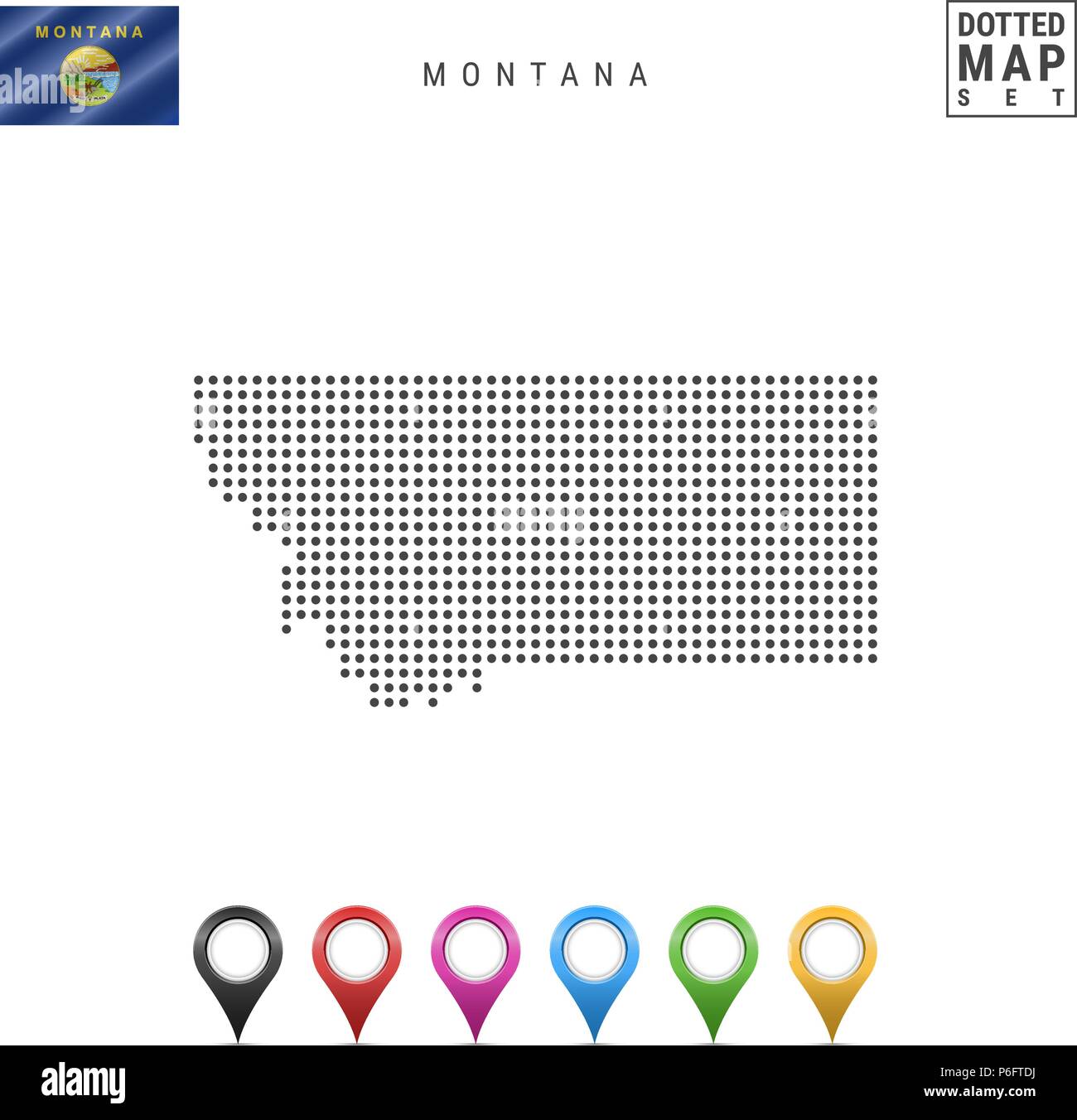 Dots Pattern Vector Map of Montana. Stylized Silhouette of Montana ...