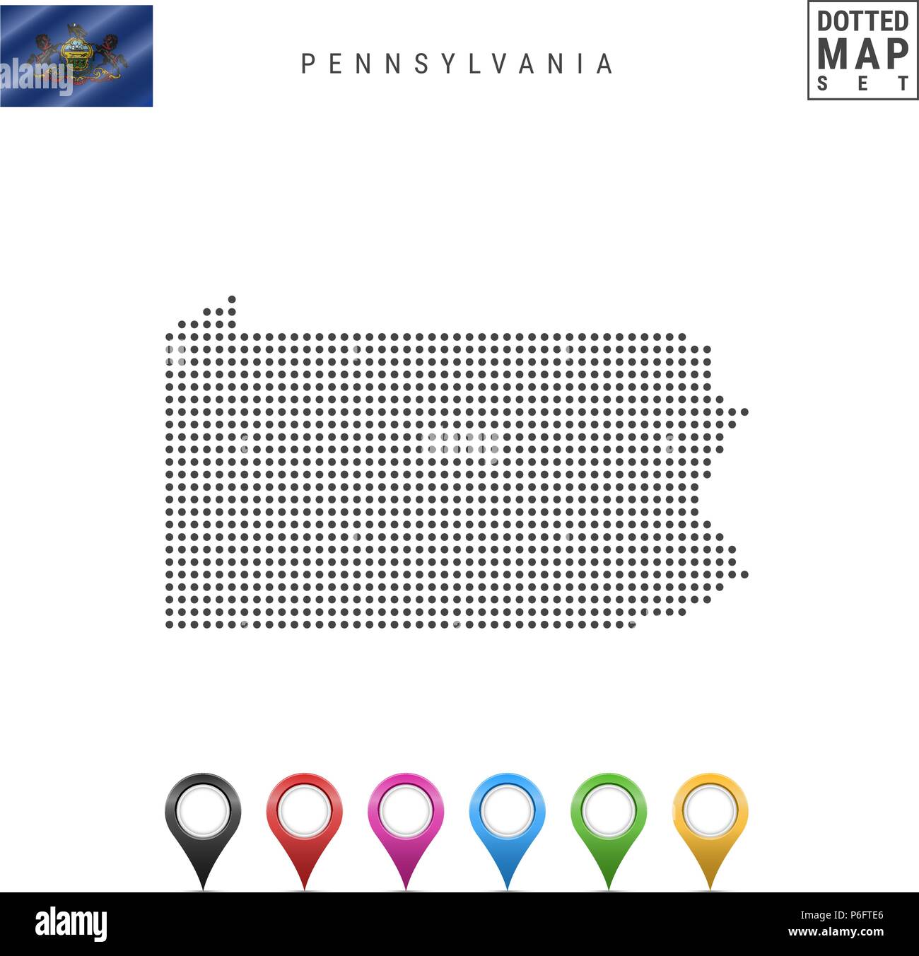 Dots Pattern Vector Map of Pennsylvania. Stylized Silhouette of ...