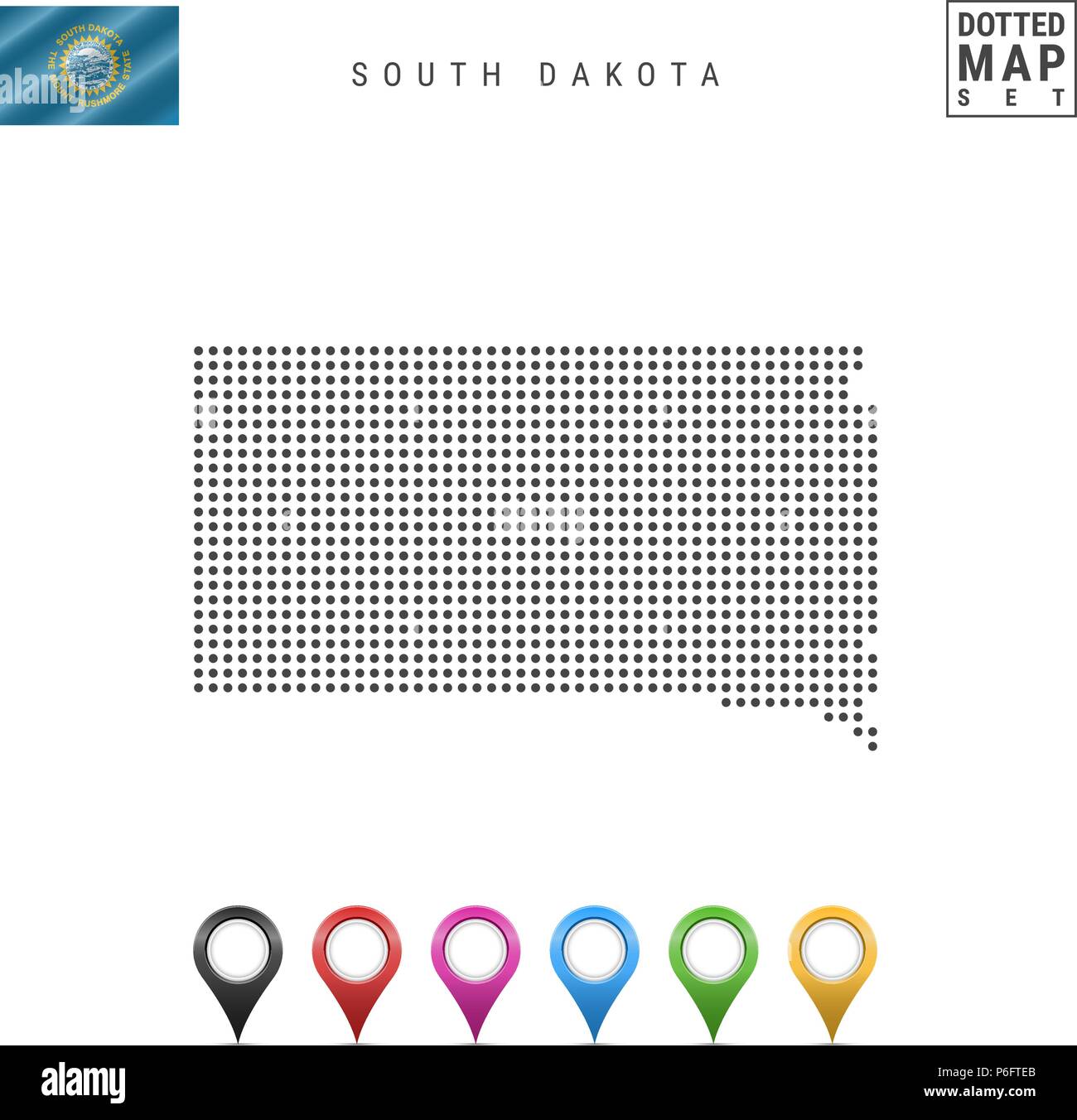 Political map of south dakota Stock Vector Images - Alamy