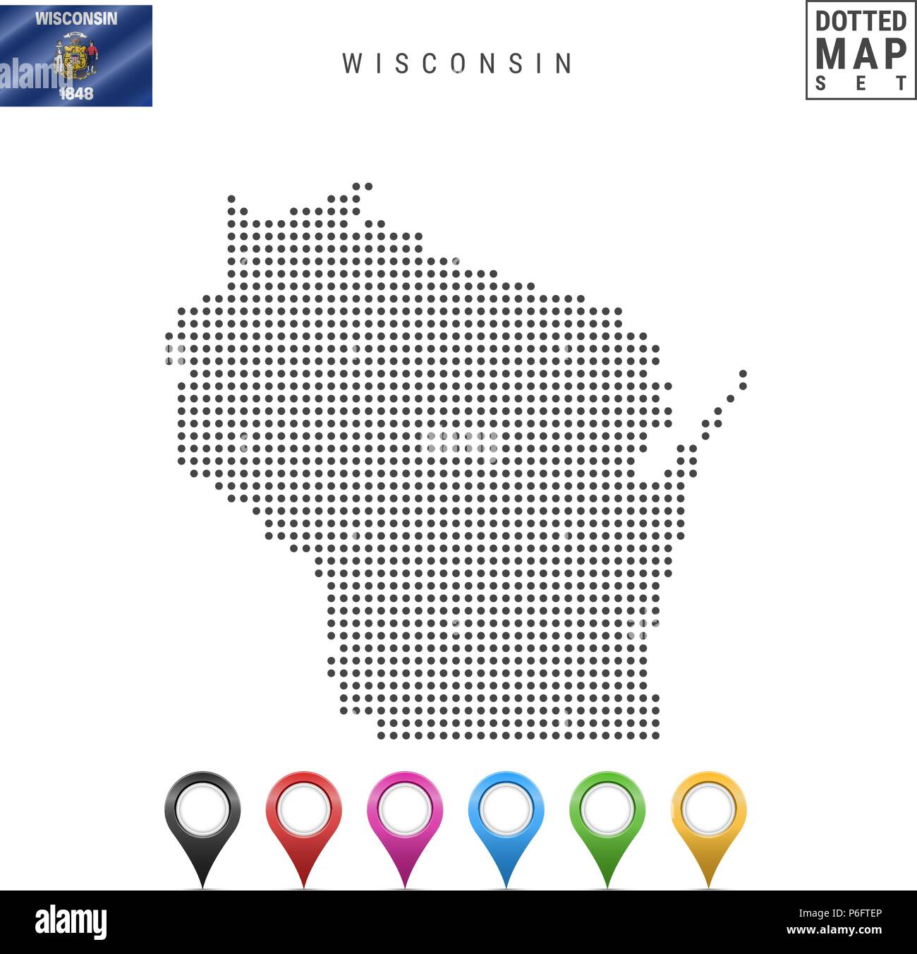 Wisconsin political map Stock Vector Images - Alamy