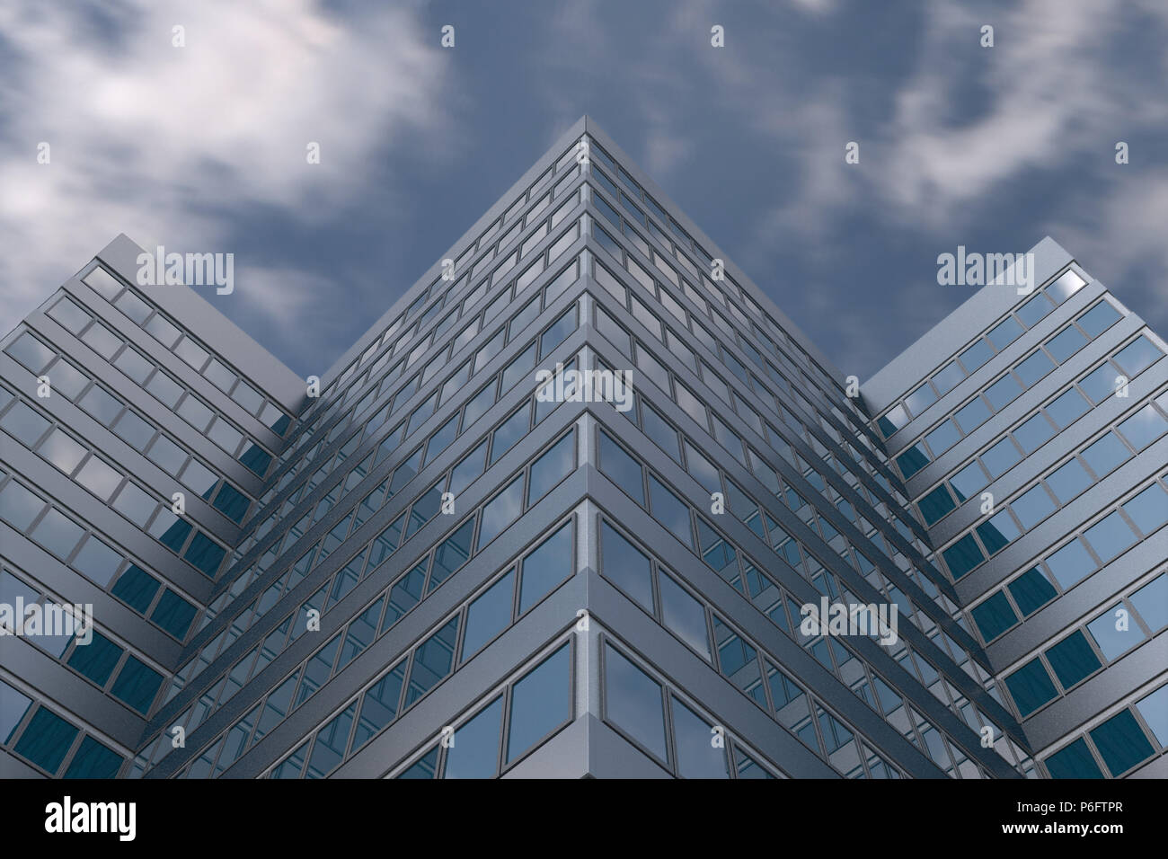 High Rise Building in Cloudy Sky Stock Photo - Alamy