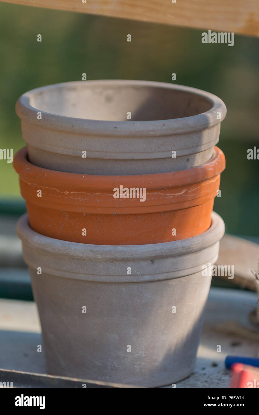 Pile of three pots Stock Photo - Alamy