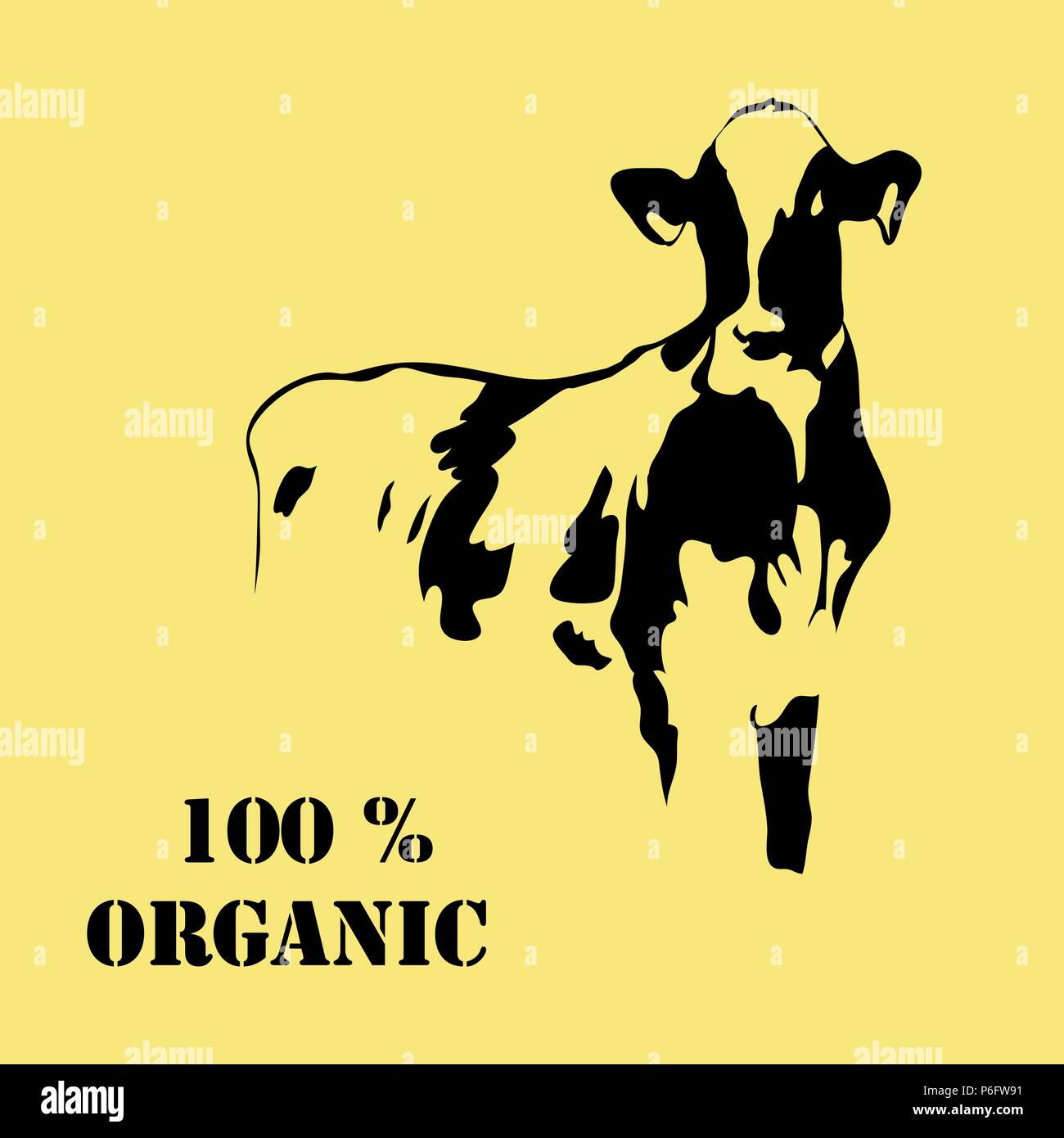 Yellow sign cow Stock Vector Images - Alamy