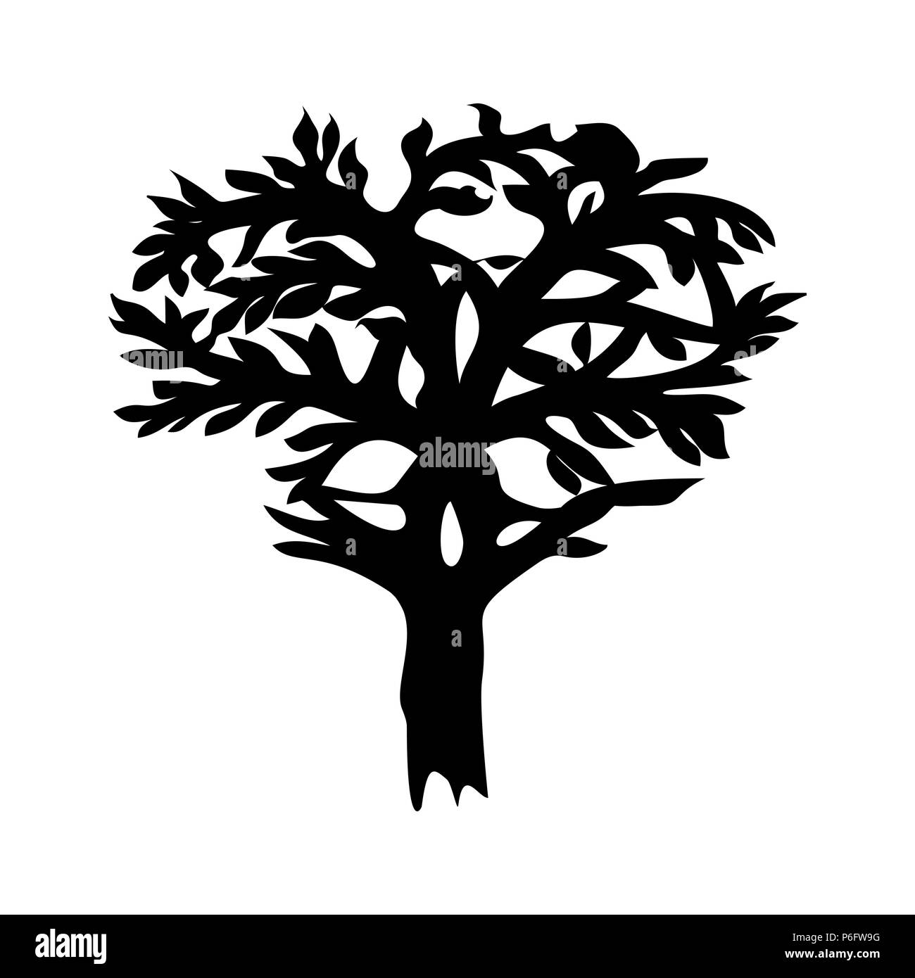 Stylized decorative image tree with horns in form of Celtic symbol ...