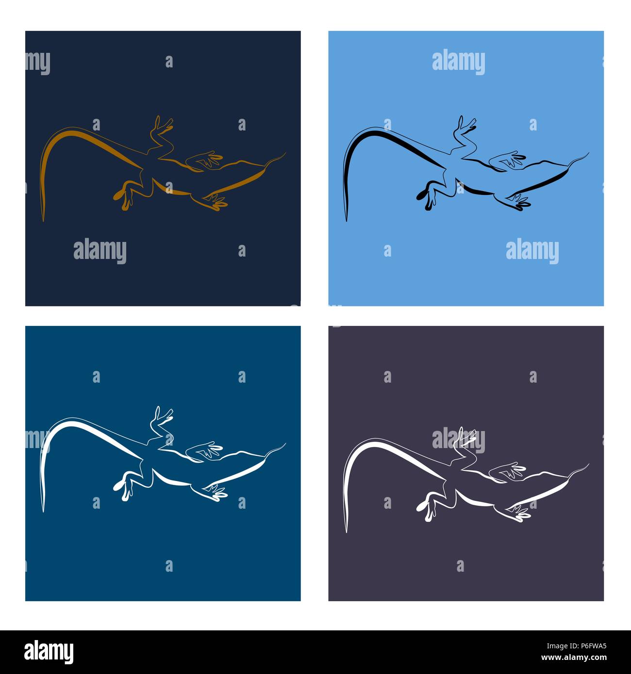 Abstract image of Sand lizard agilis. Logo with different color ...