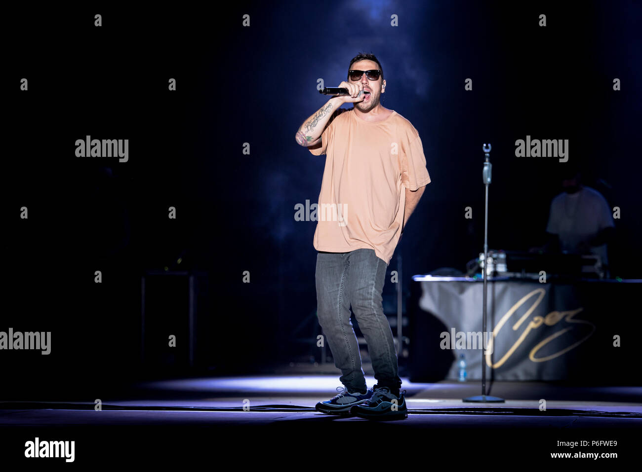 Naples, Italy. 29th June, 2018. Silvano Albanese aka Coez, singer ...