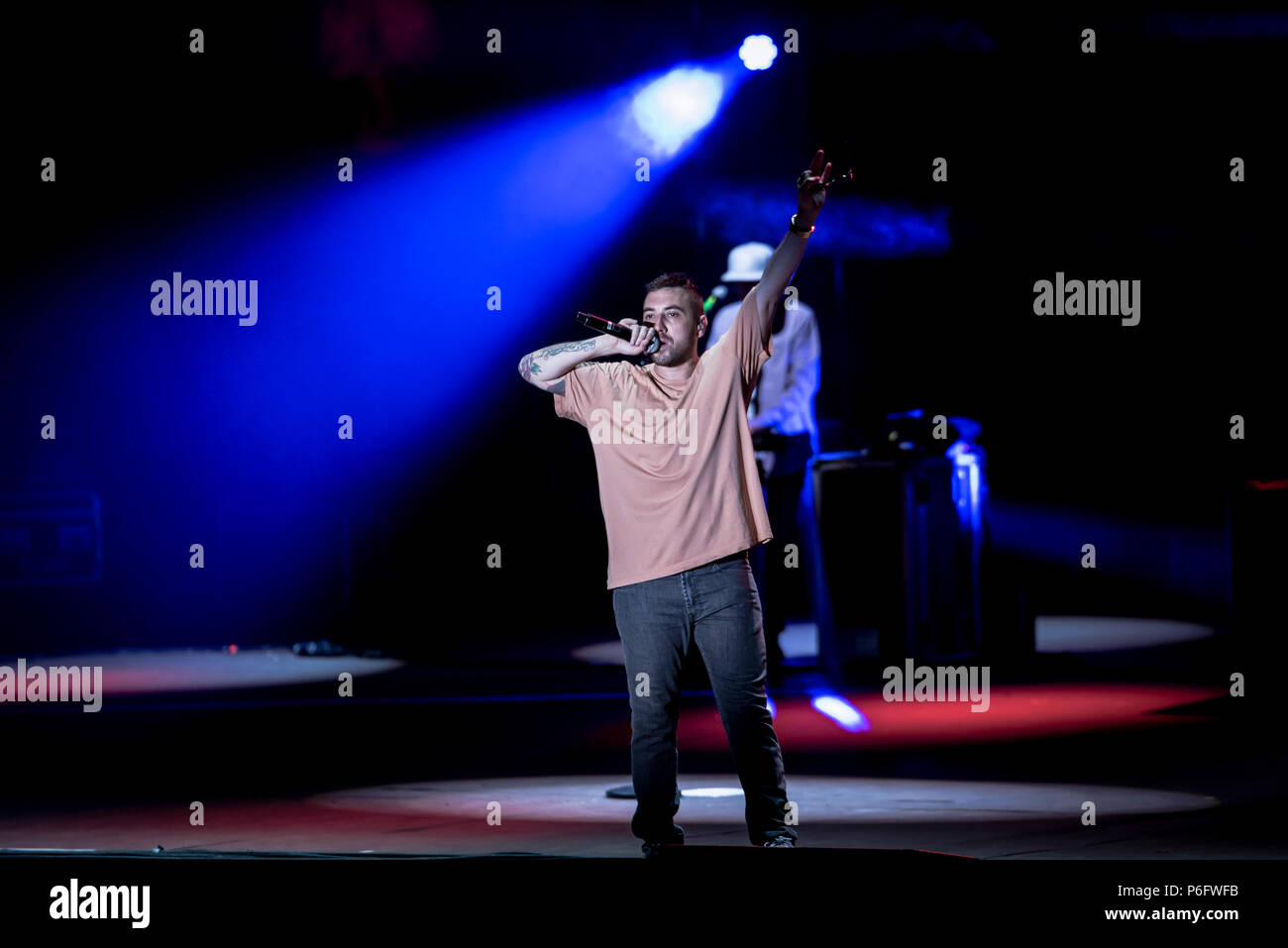 Naples, Italy. 29th June, 2018. Silvano Albanese aka Coez, singer ...