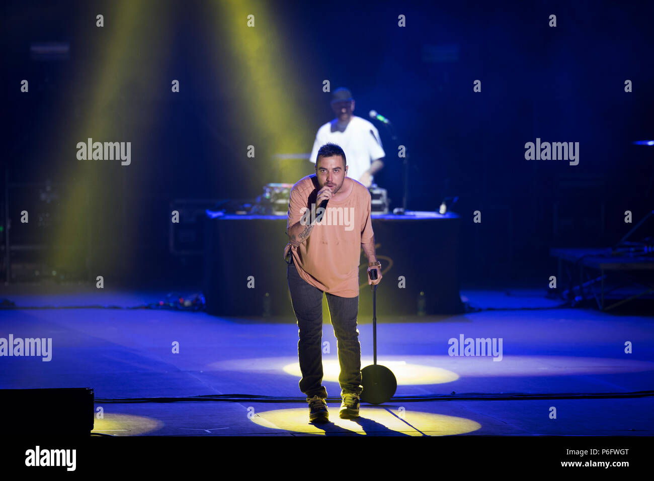 Naples, Italy. 29th June, 2018. Silvano Albanese aka Coez, singer ...