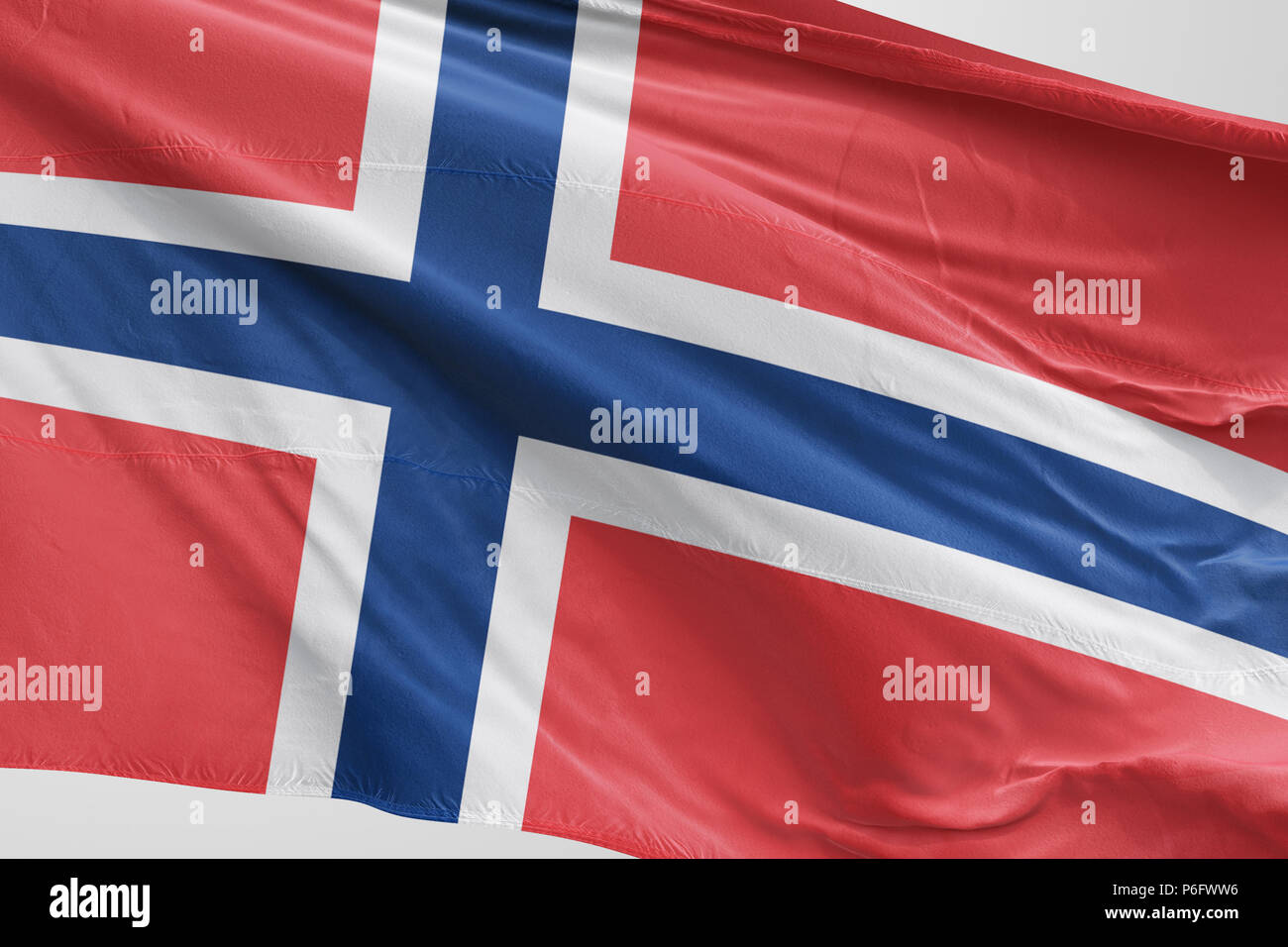 Isolated Noway Flag waving, 3D Realistic Norway Flag Rendered Stock ...