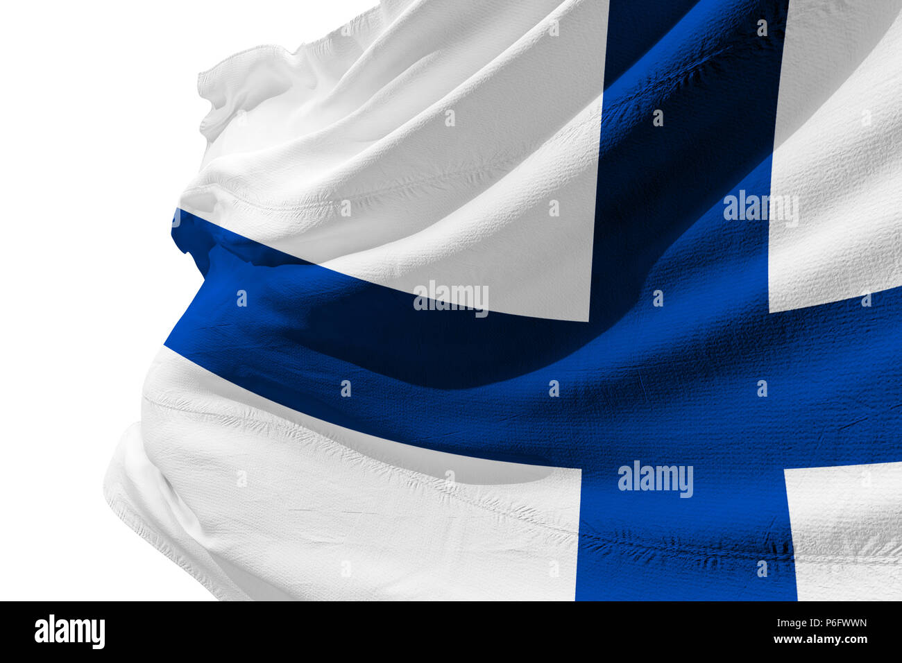 Isolated Finland Flag waving, 3D Realistic Finland Flag Rendered Stock ...