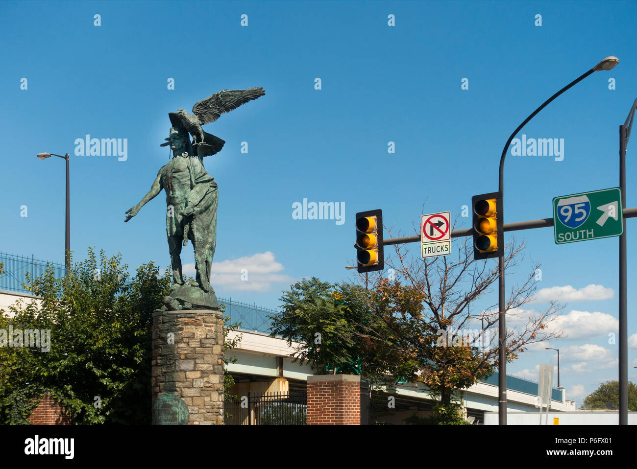 Chief Tamanend statue in Philadelphia PA Stock Photo - Alamy