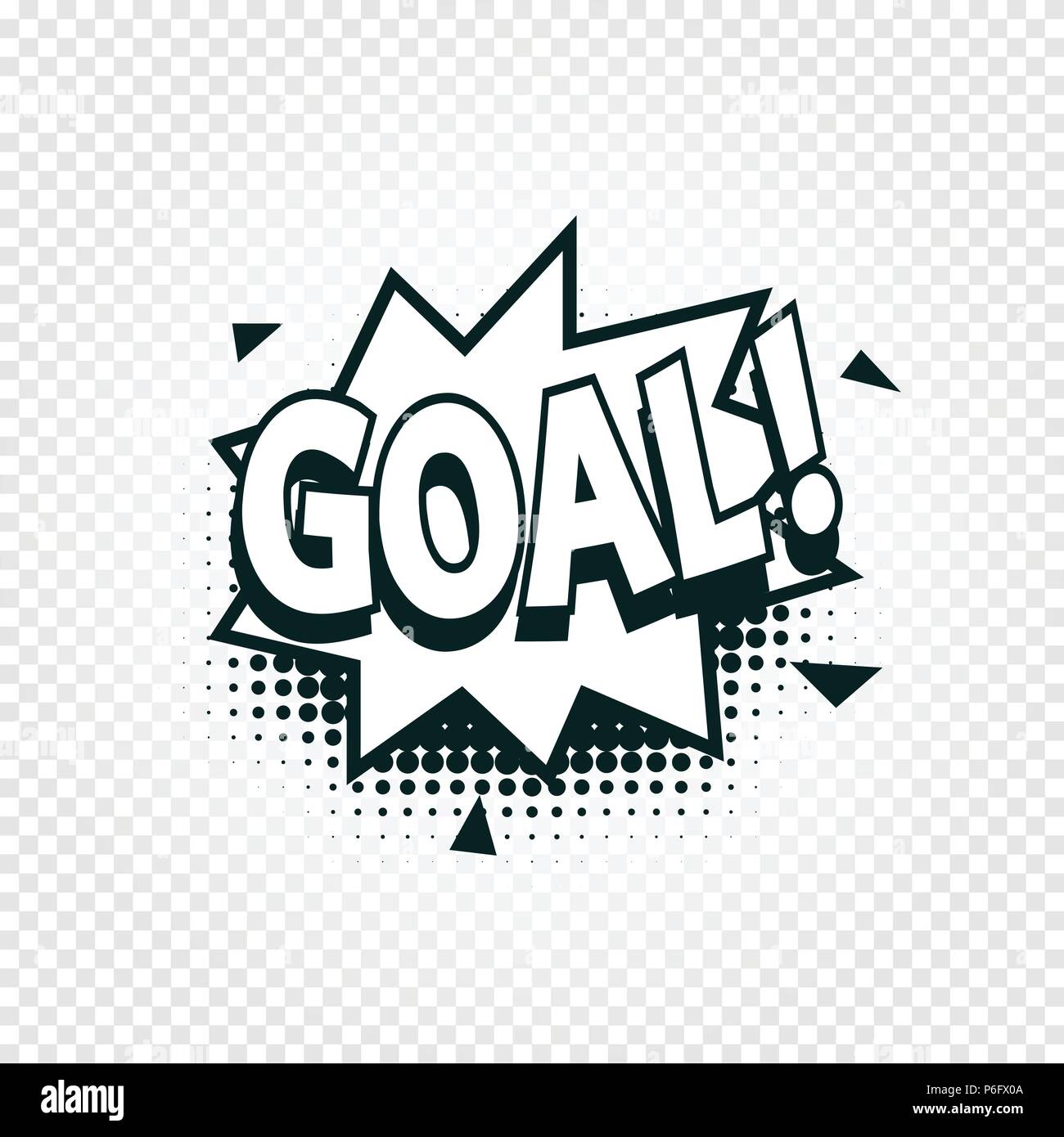 Goal icon comics cloud with halftone shadow, goal shout text in bubble ...