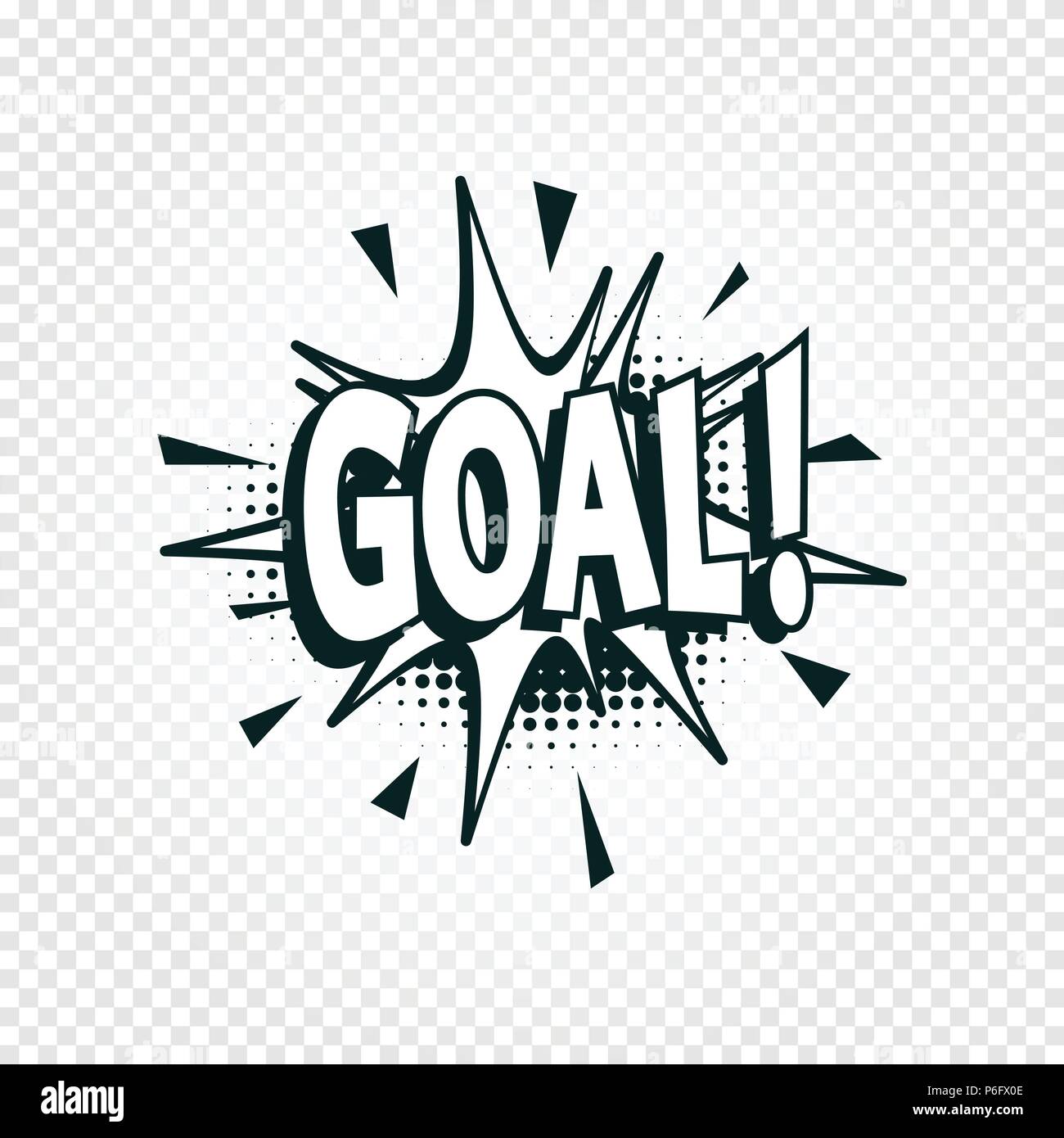 Goal icon comics cloud with halftone shadow, goal shout text in bubble ...