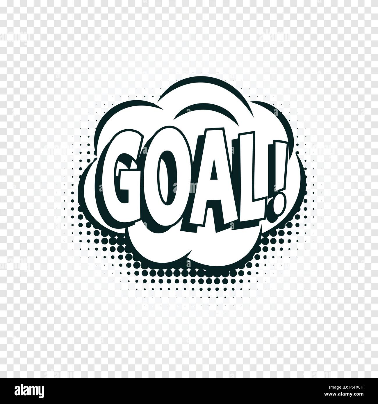 Goal icon comics cloud with halftone shadow, goal shout text in bubble ...