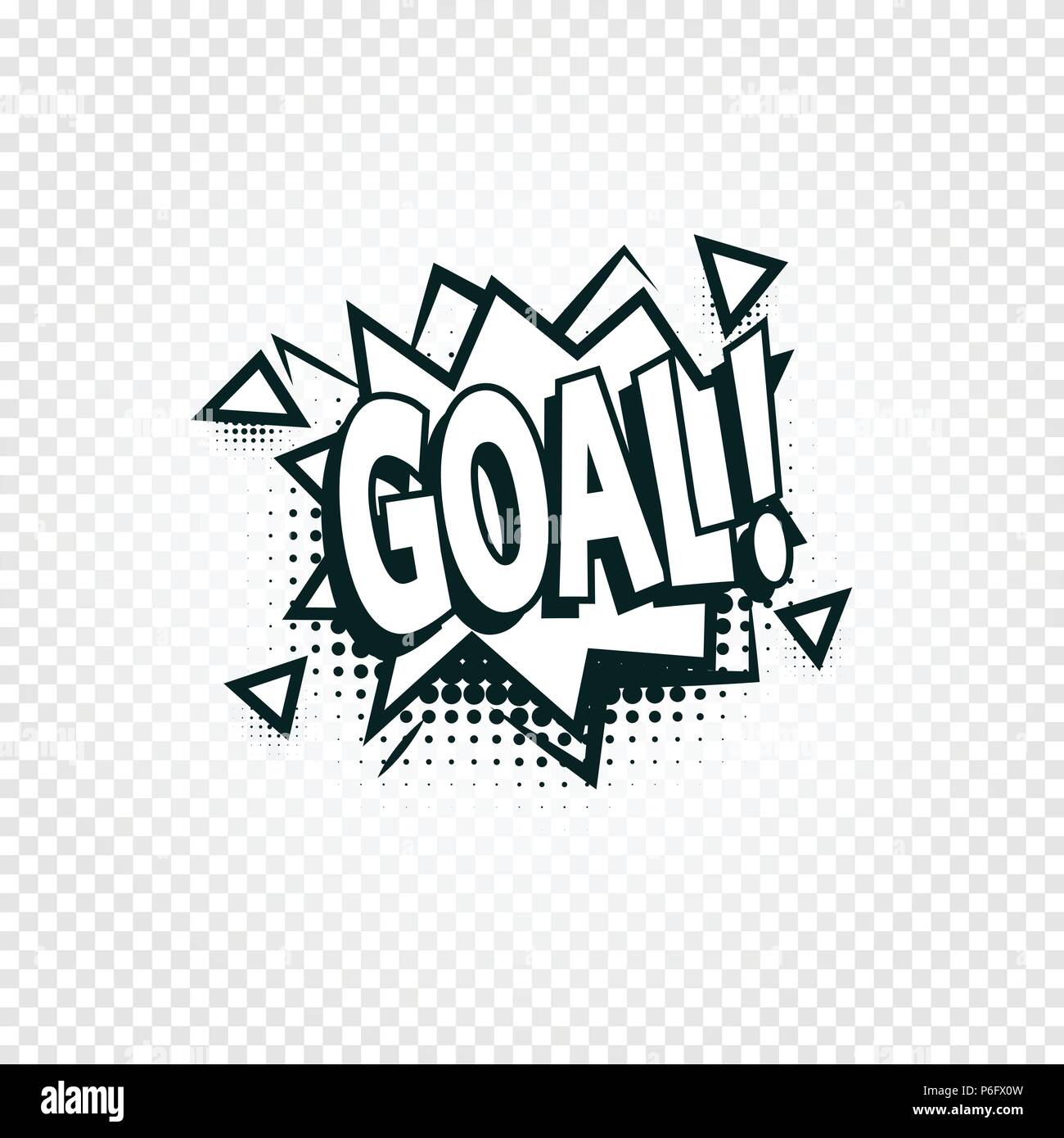 Goal icon comics cloud with halftone shadow, goal shout text in bubble ...